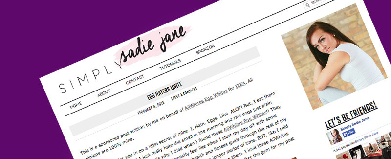 Creator of the Month - Sadie Jane Sabin of Simply Sadie Jane - IZEA